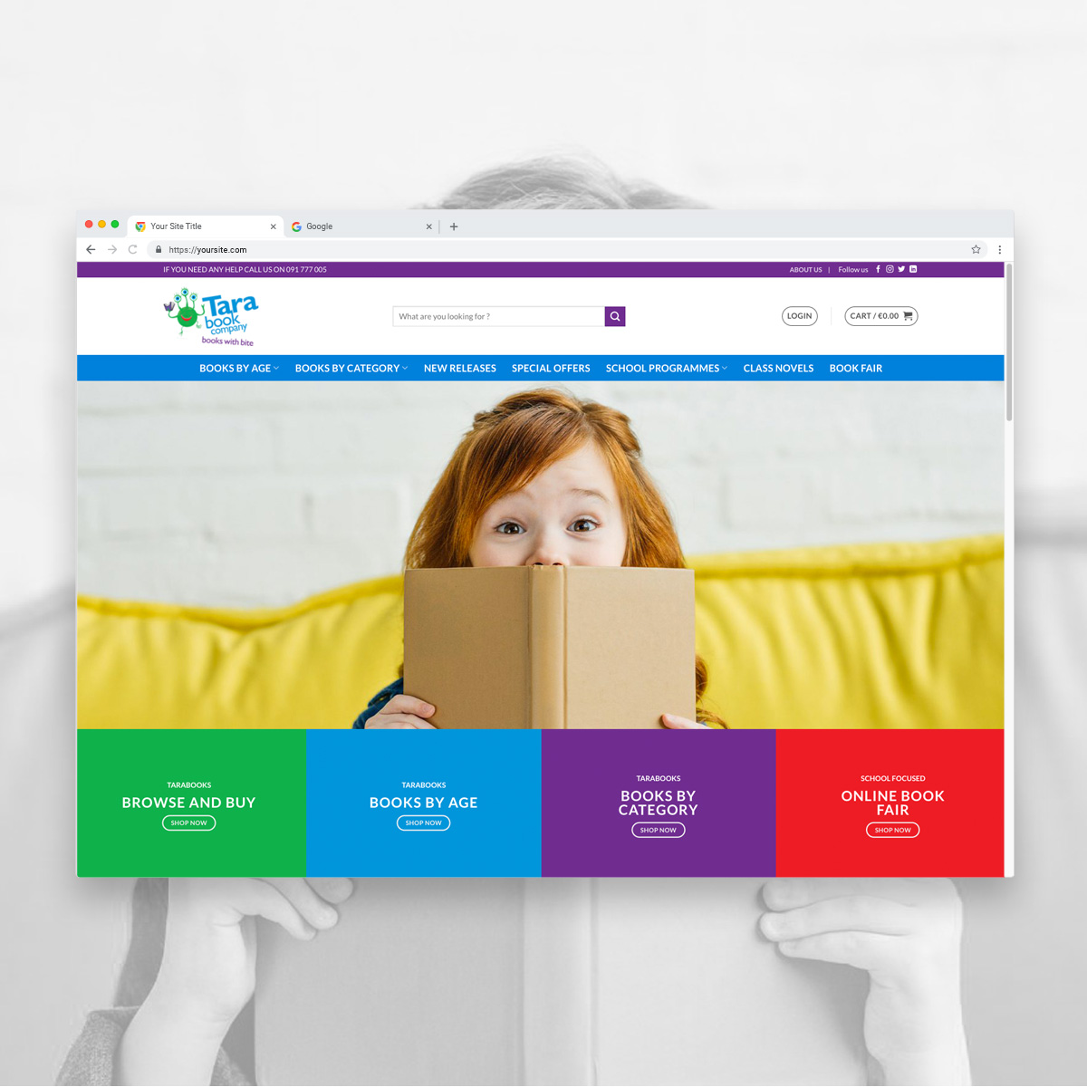 Webdesign & Development Tara Book Company - Ourside Galway